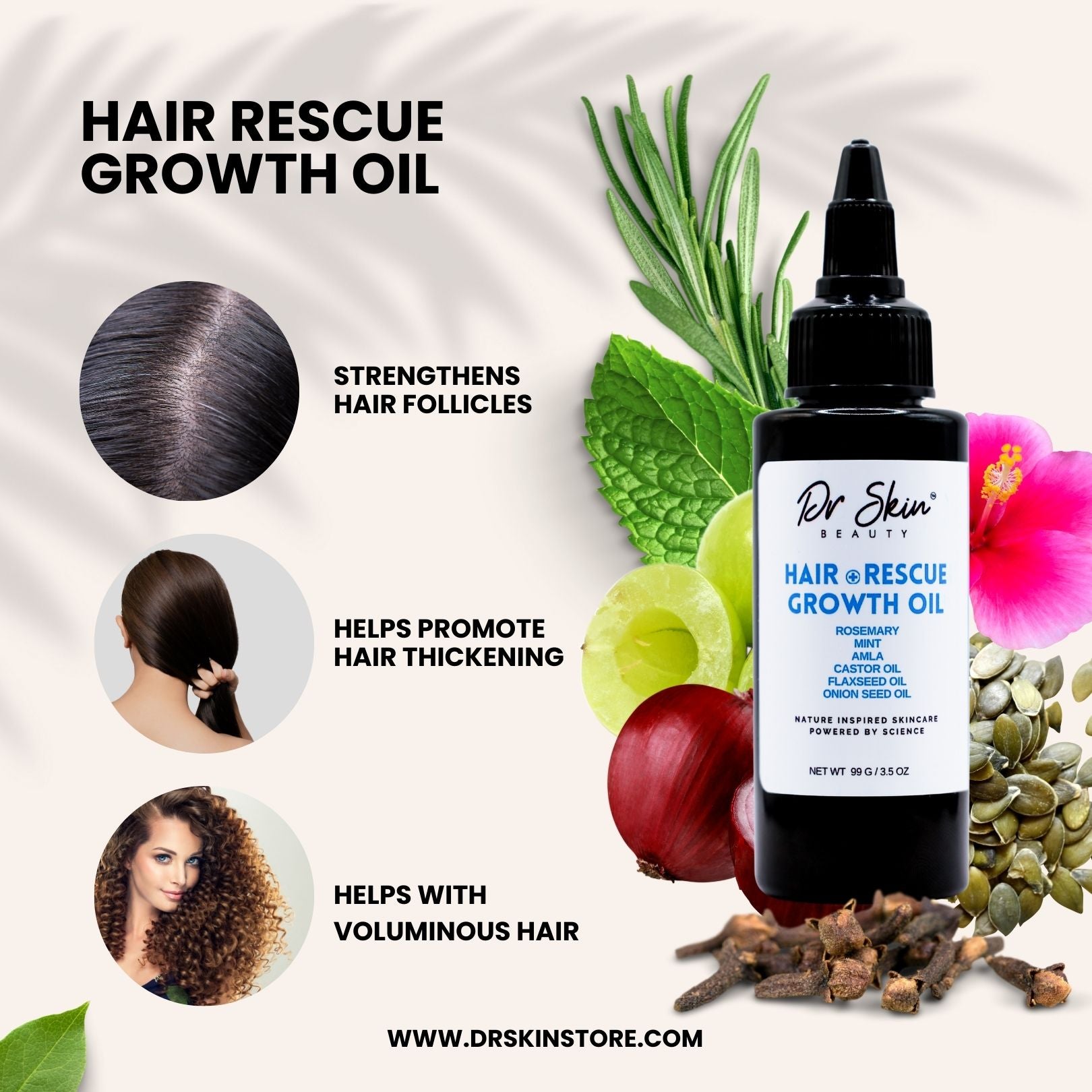 Hair Growth Oil | Thicker, Healthier Tresses – DR SKIN